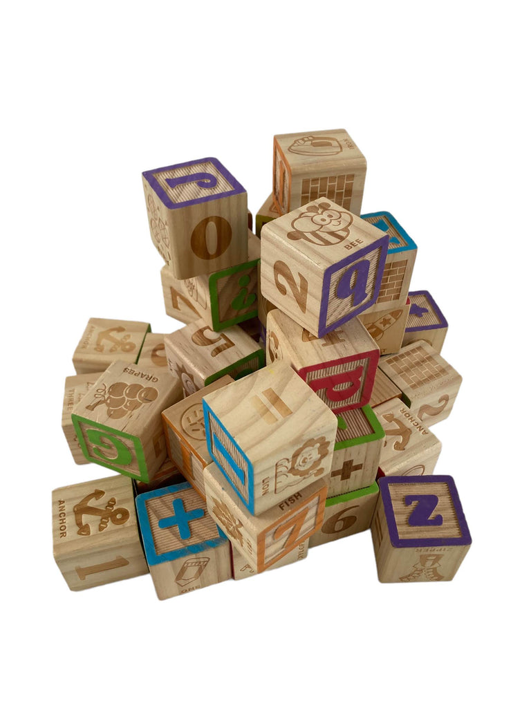 BUNDLE Wooden Alphabet Blocks, 40 piece set