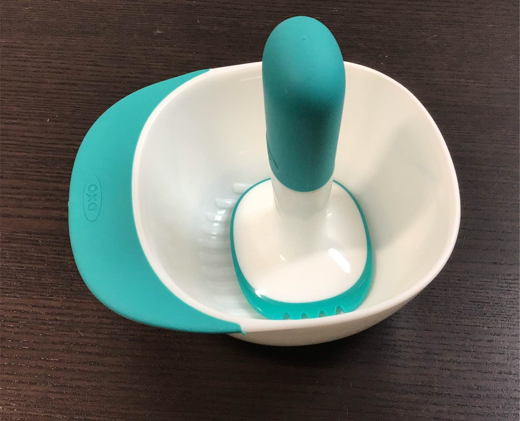 OXO Tot Food Masher And Bowl, teal