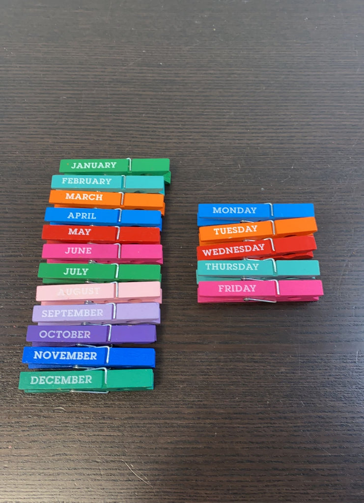 BUNDLE Days Of The Week Color Clothespins