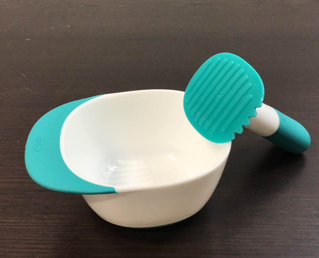 OXO Tot Food Masher And Bowl, teal