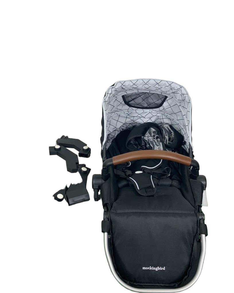 Mockingbird 2nd Seat Kit with Extendable Canopy, Black, Windowpane, Si