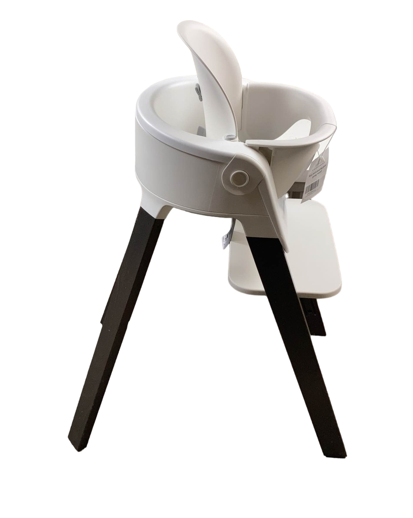 Stokke Steps High Chair, White Seat Hazy Grey Legs