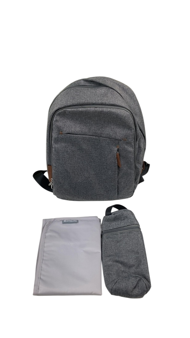 UPPAbaby Changing Backpack, Greyson (Charcoal Melange/Saddle Leather) — GoodBuy Gear