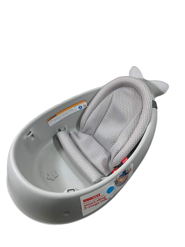 Skip Hop Moby Bath Smart Sling 3-Stage Bathtub, Gray