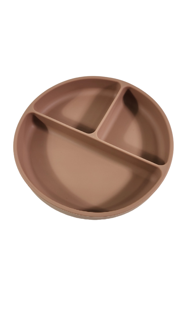 AEIOU Suction Divided Plate, Clay — GoodBuy Gear