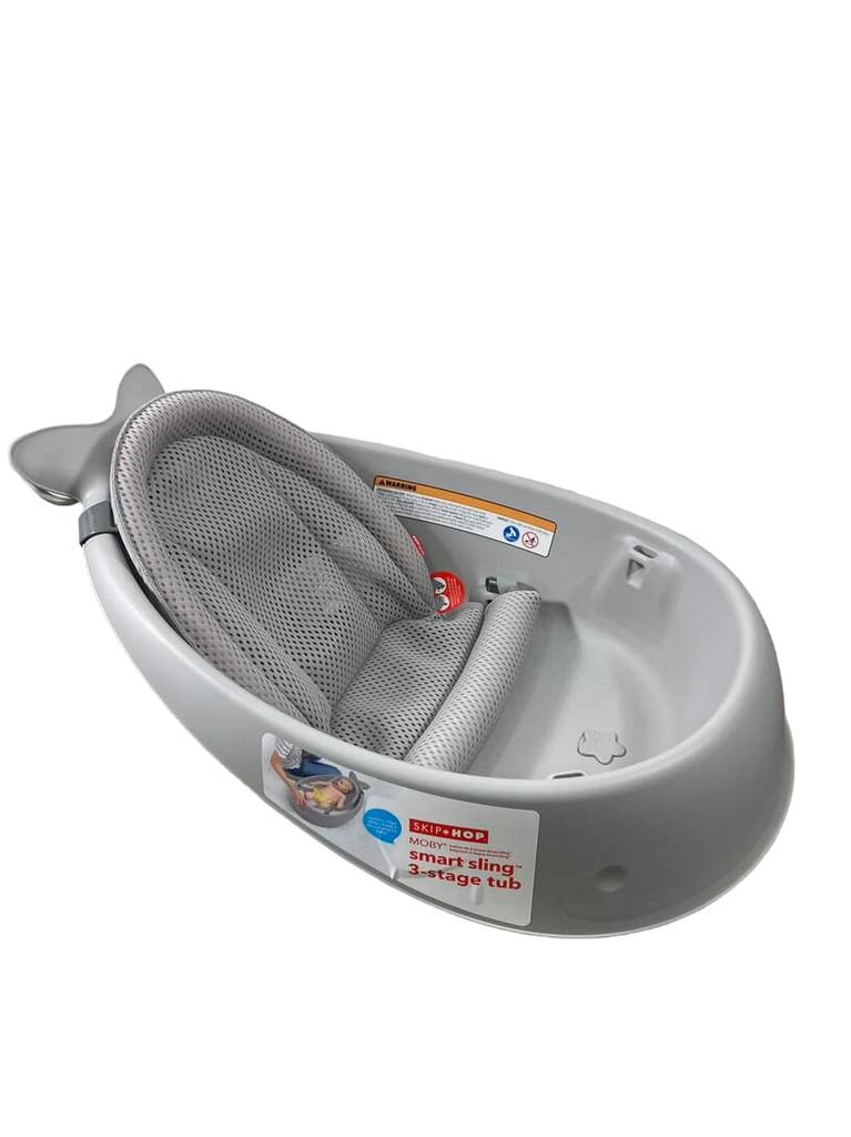 Skip Hop Moby Bath Smart Sling 3-Stage Bathtub, Gray