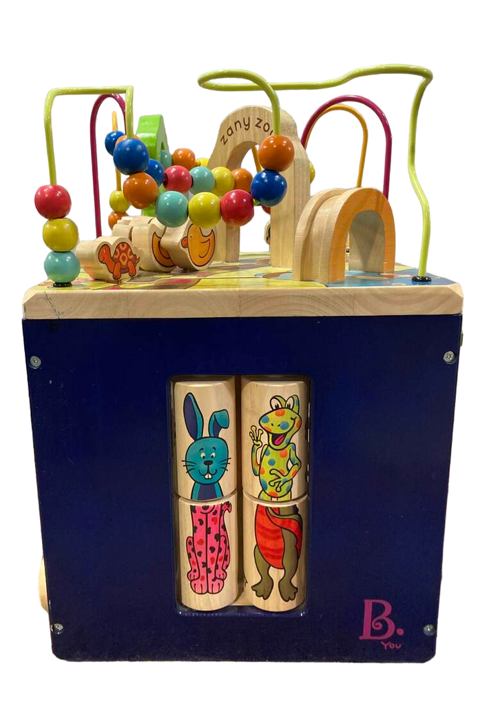 B. toys Zany Zoo Wooden Activity Cube