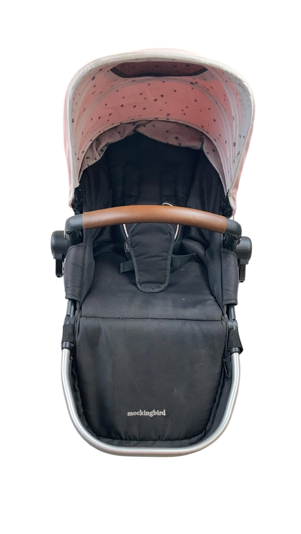 Mockingbird 2nd Seat Kit with Extendable Canopy, Bloom, Silver With Pe ...