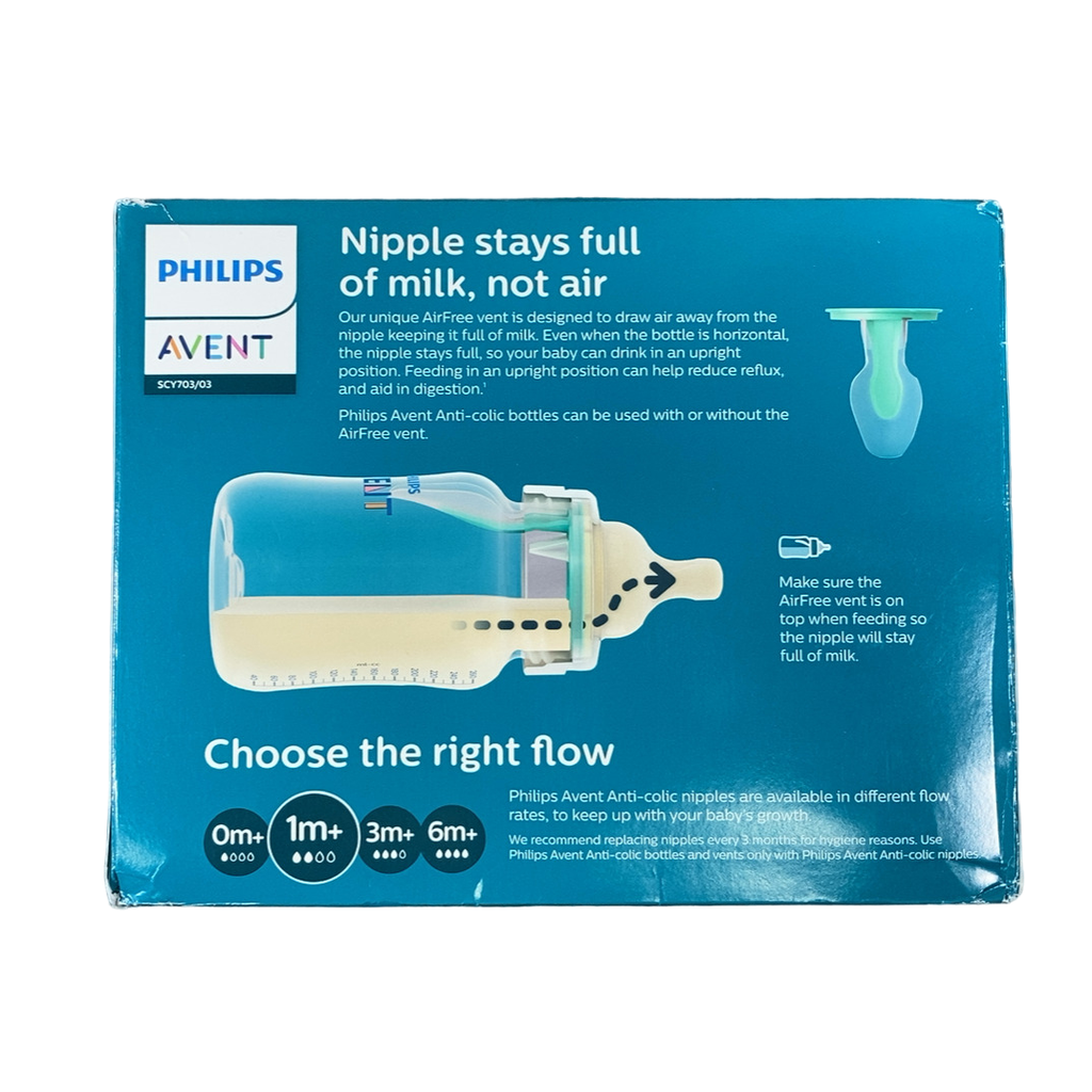 Philips Avent Anti-Colic Bottles With AirFree Vent, 9oz, 3 Pack, Clear
