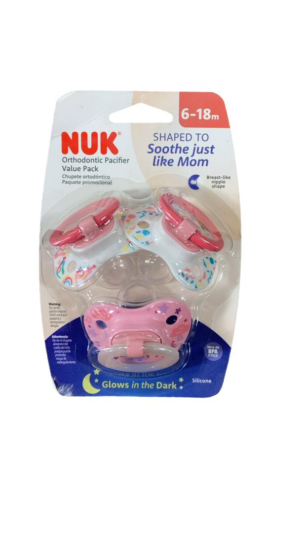NUK Orthodontic Pacifiers, Pink, 3 Pack, 6-18 Months — GoodBuy Gear