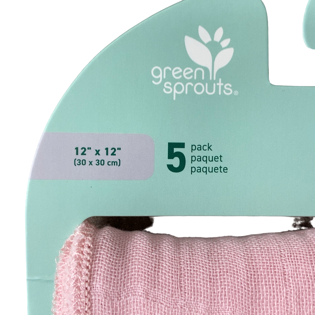 Green Sprouts Muslin Cloths 5pk, Rose Set