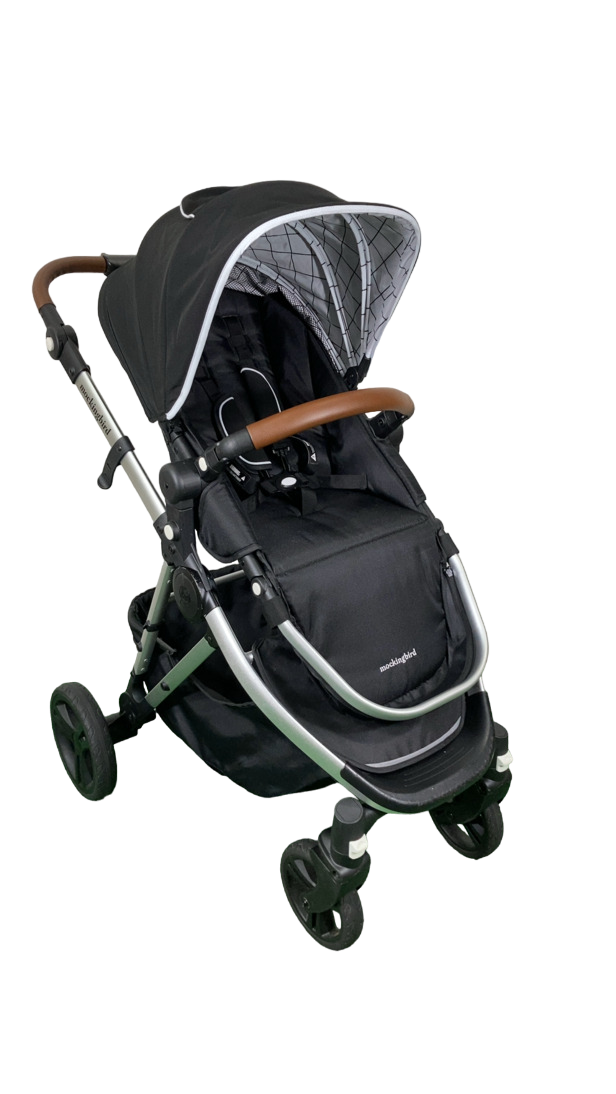 Mockingbird Single Stroller, 2021, Black, Silver With Penny Leather, W ...