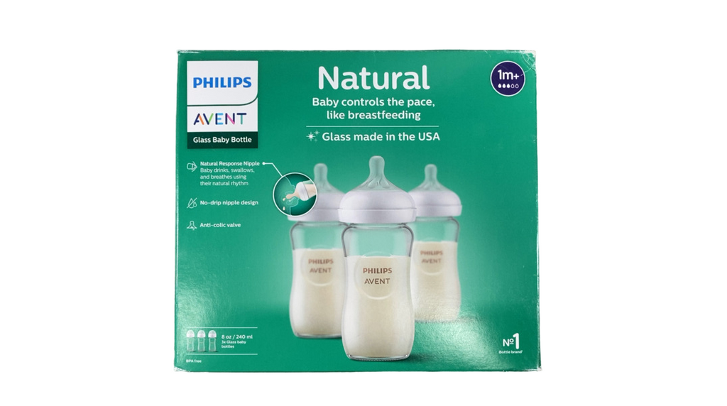 Philips Avent Natural Glass Baby Bottles, 8oz, 3 Pack