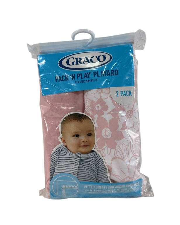 Graco Pack 'n Play Fitted Sheet 2 Pack, Floral/Pink — GoodBuy Gear