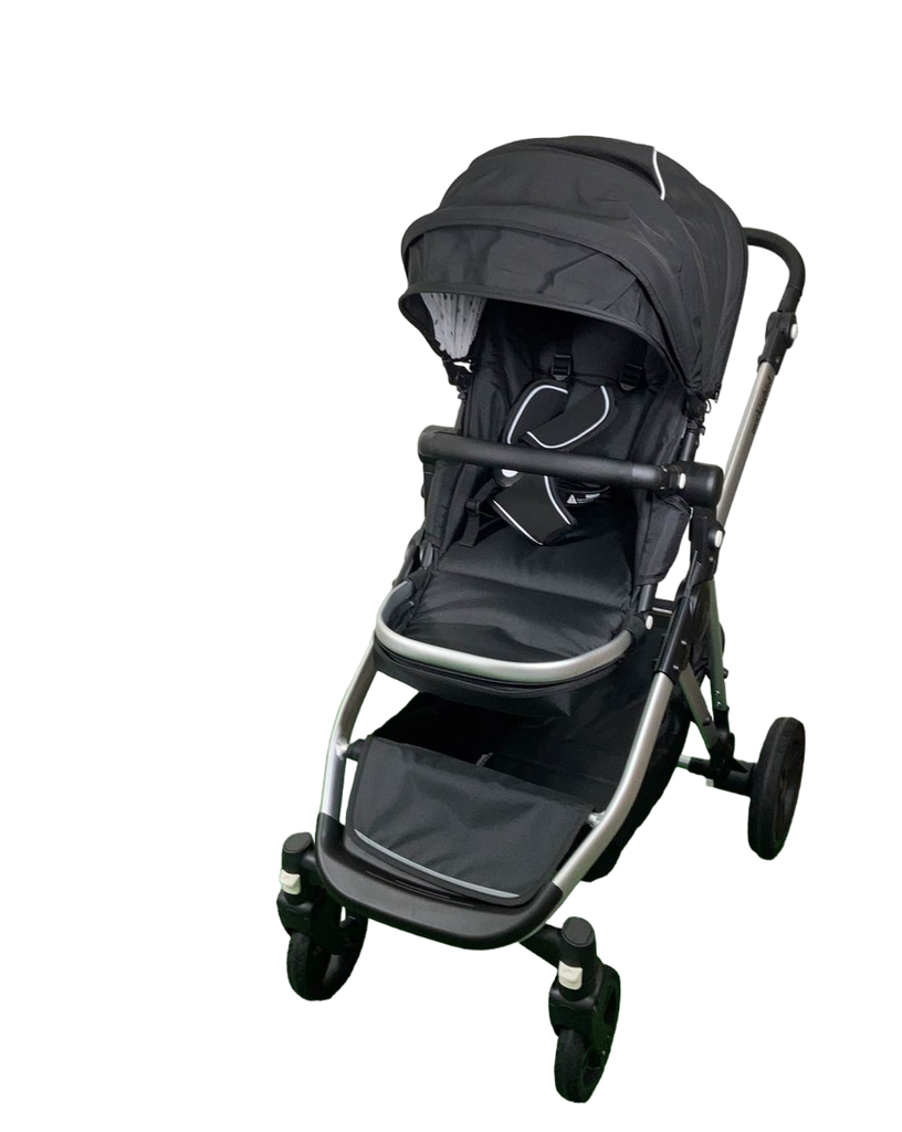 Mockingbird Single to Double 2.0 Stroller, Silver with Black Leather,