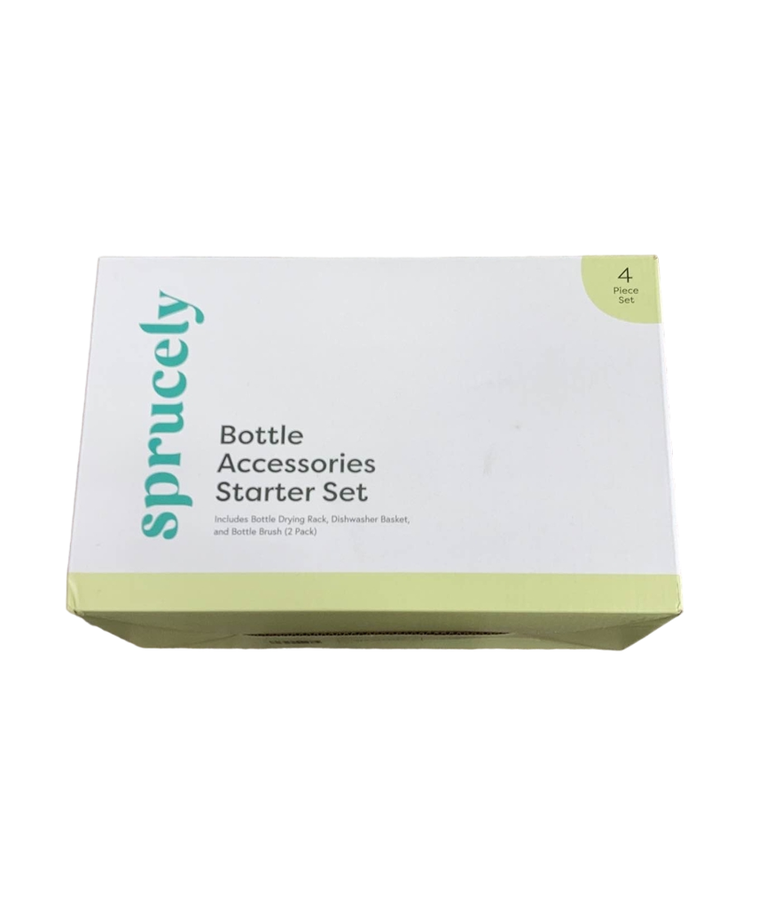 Sprucely Bottle Accessories Starter Set, White/Grey