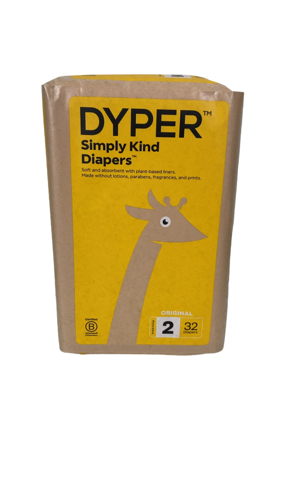 DYPER Bamboo Diapers, Size 2, 32 Count