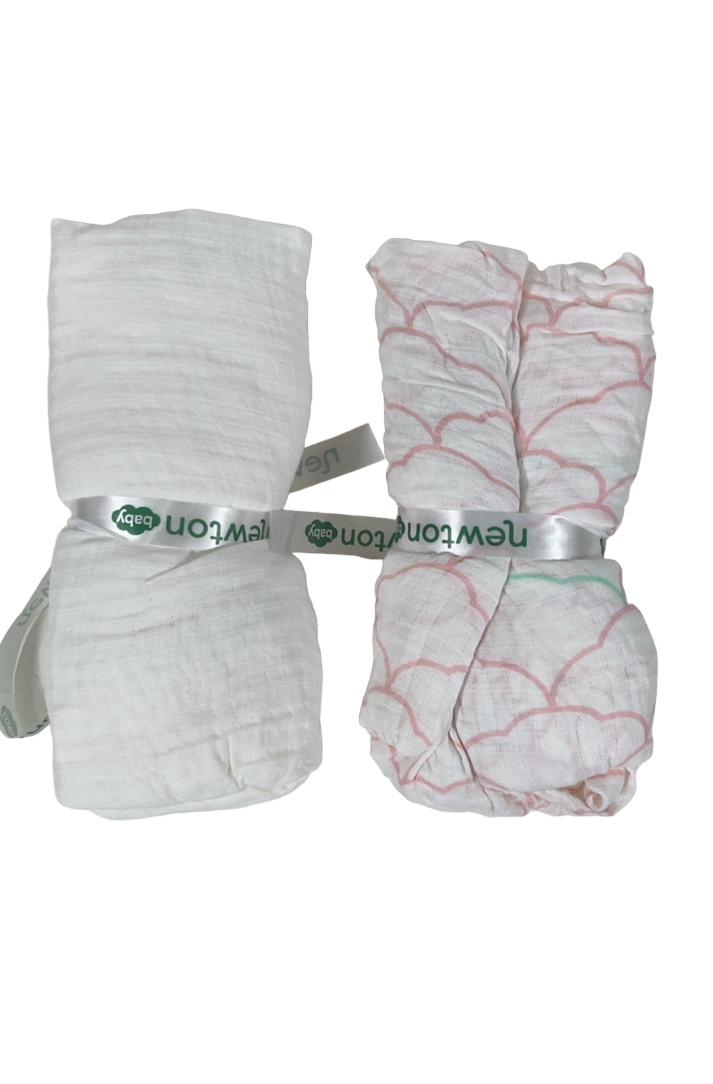 Newton 2 Pack Mini Crib Sheets, Dreamweaver Blush Coral & White ...