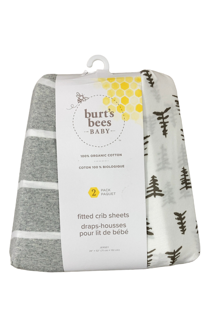 Burt's Bees Baby Crib Sheets, 2 pack, Pine Forest & Stripe — GoodBuy Gear