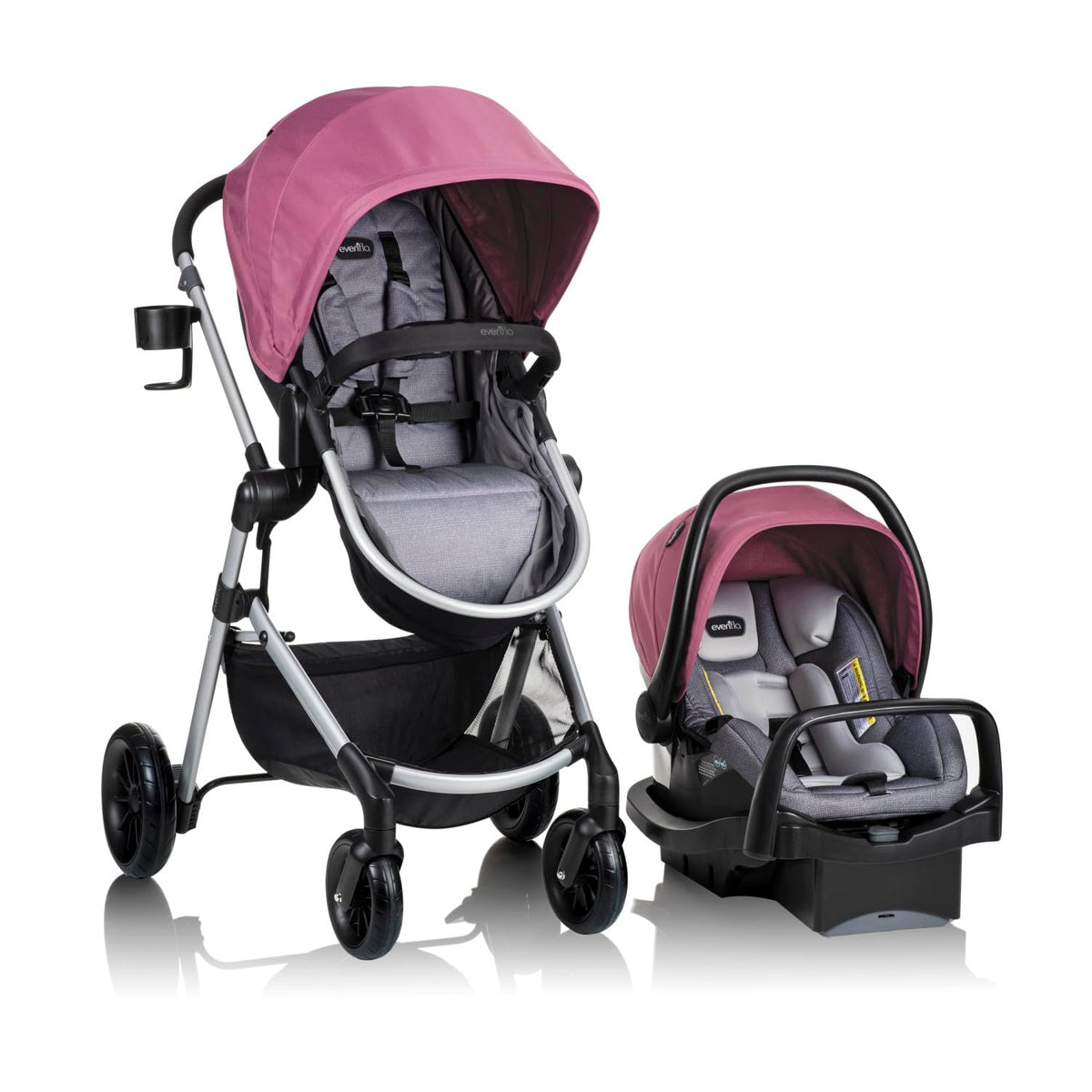 Evenflo Pivot Modular Travel System, 2022, Dusty Rose — GoodBuy Gear