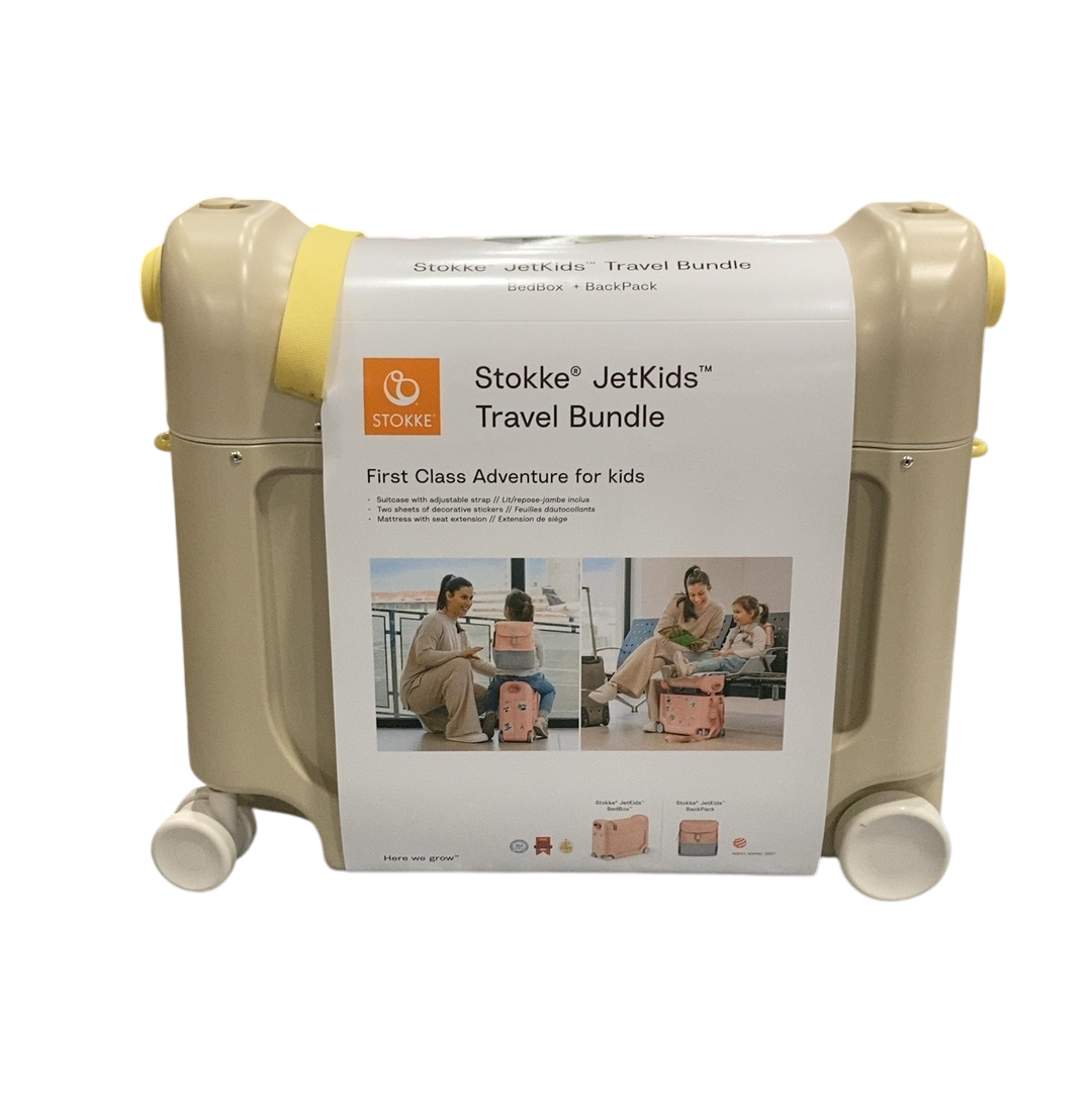 Stokke JetKids BedBox + Crew Backpack Travel Bundle, Moonglow — GoodBuy Gear