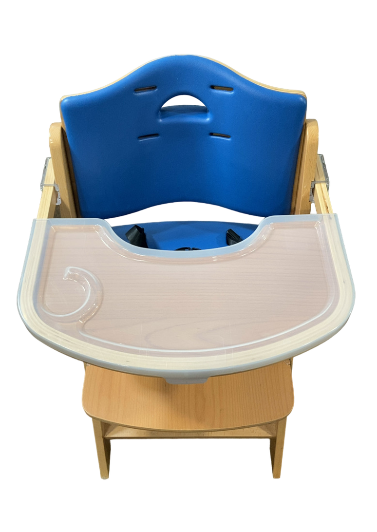 Abiie Beyond Junior Y Wooden High Chair, Natural, Blueberry
