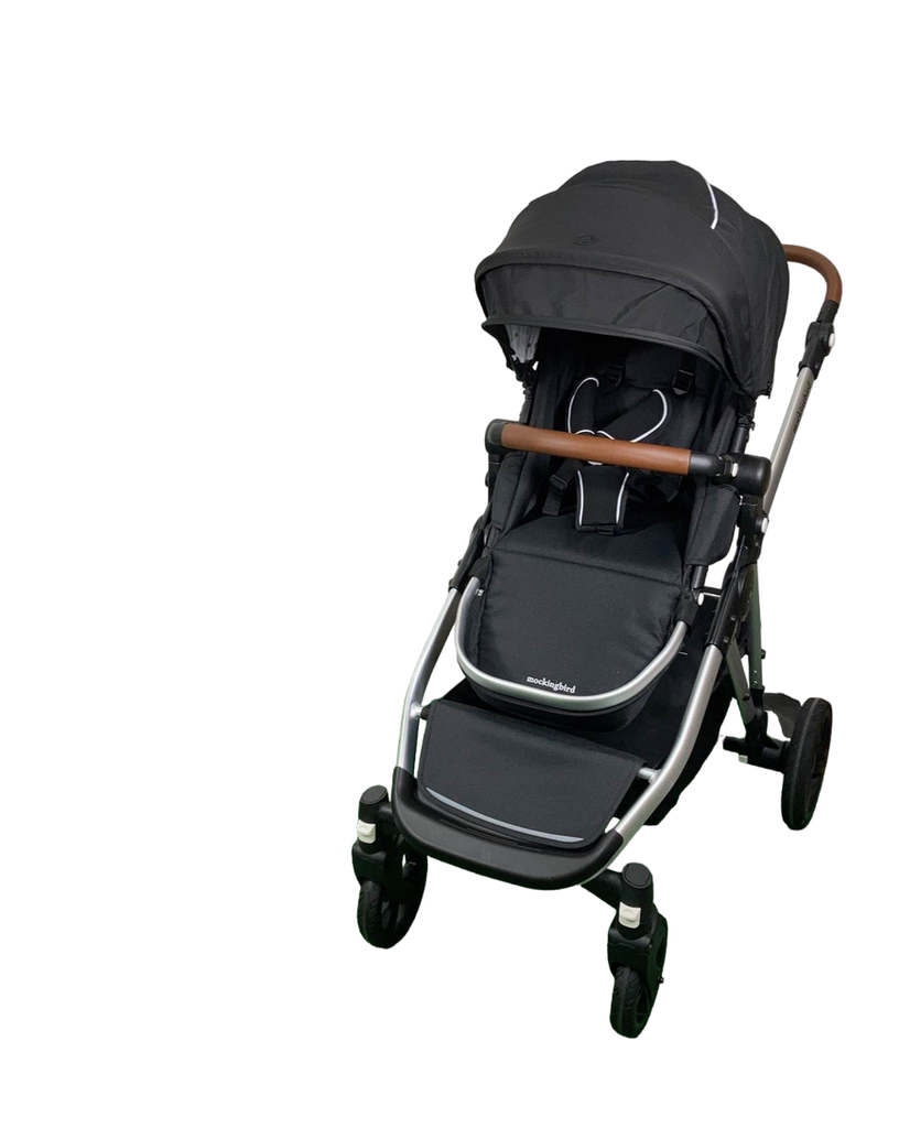 Mockingbird Single to Double 2.0 Stroller, Silver with Penny Leather,