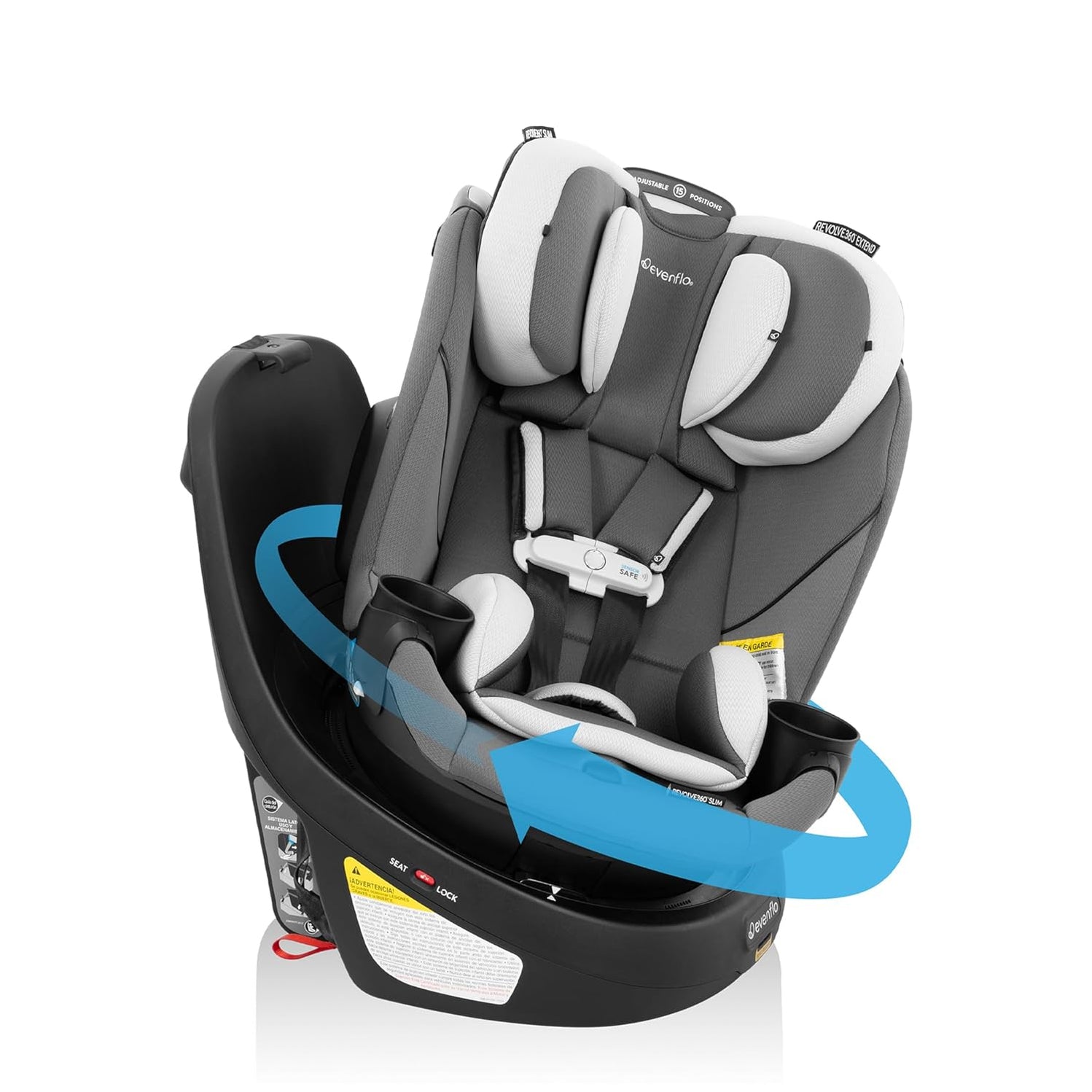 Evenflo Revolve 360 Slim 2-in-1 Rotational Car Seat With SensorSafe, P ...