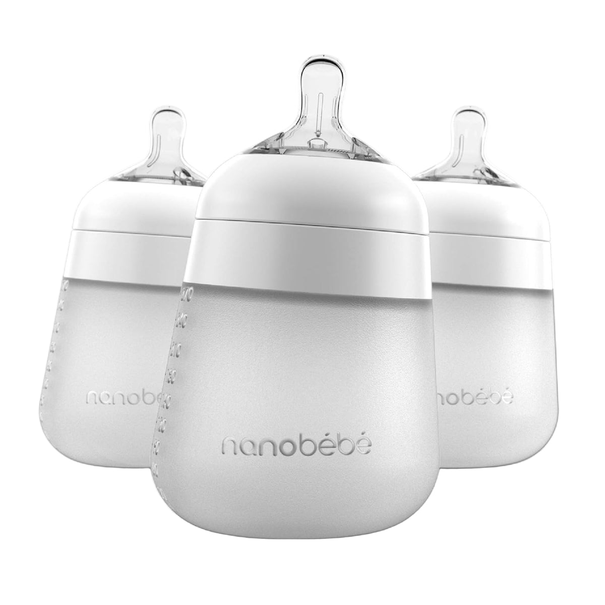 Nanobébé Flexy Silicone Baby Bottles, White, 3-Pack, 9oz — GoodBuy Gear