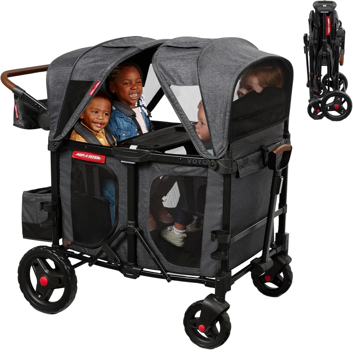 Radio Flyer Voya XT Quad Stroller Wagon(3985), High Sides — GoodBuy Gear