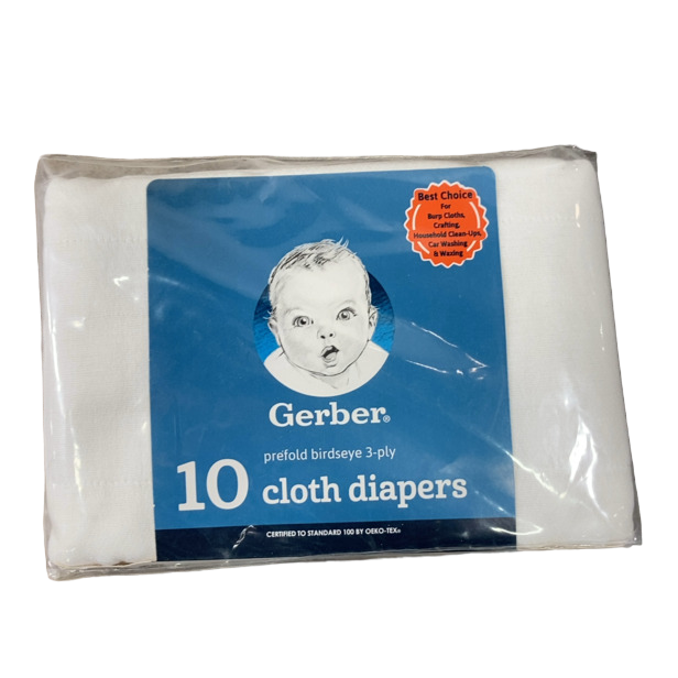 Gerber Cloth Diapers, 10 Pack, White — GoodBuy Gear