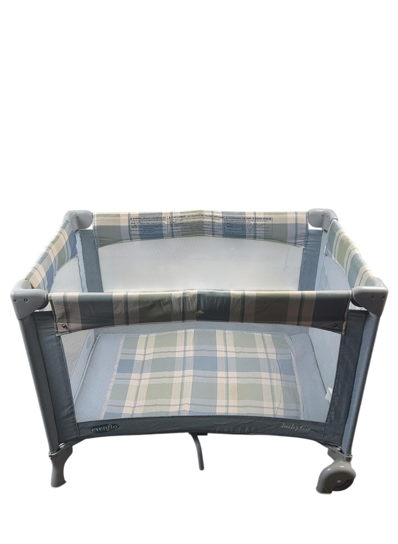 Evenflo Babygo Playpen, Blue/Yellow Plaid - Gently Used — GoodBuy Gear