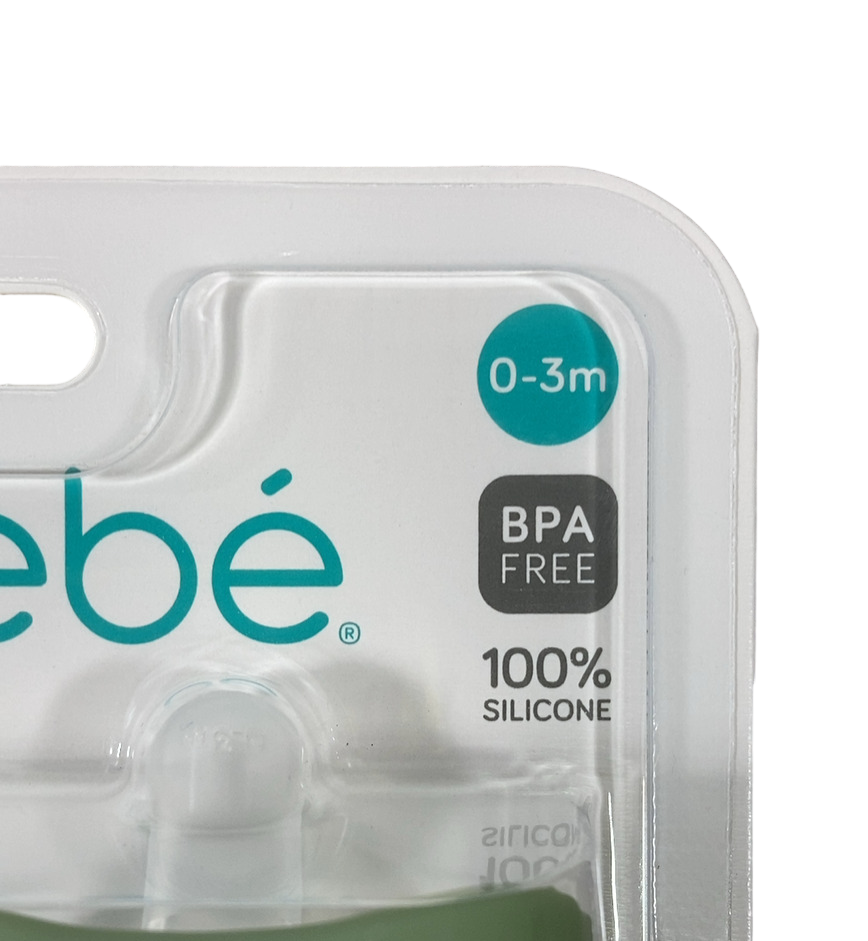 Nanobébé Flexy Pacifier 4 Pack, Sage/White