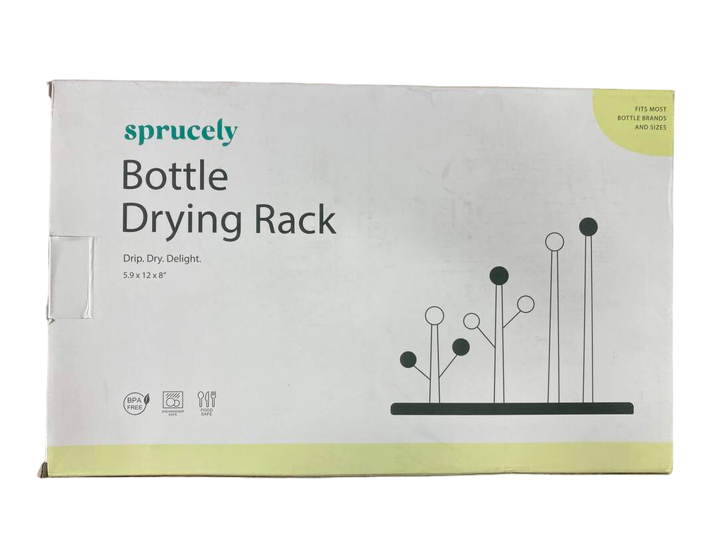 Sprucely Bottle Drying Rack, Grey