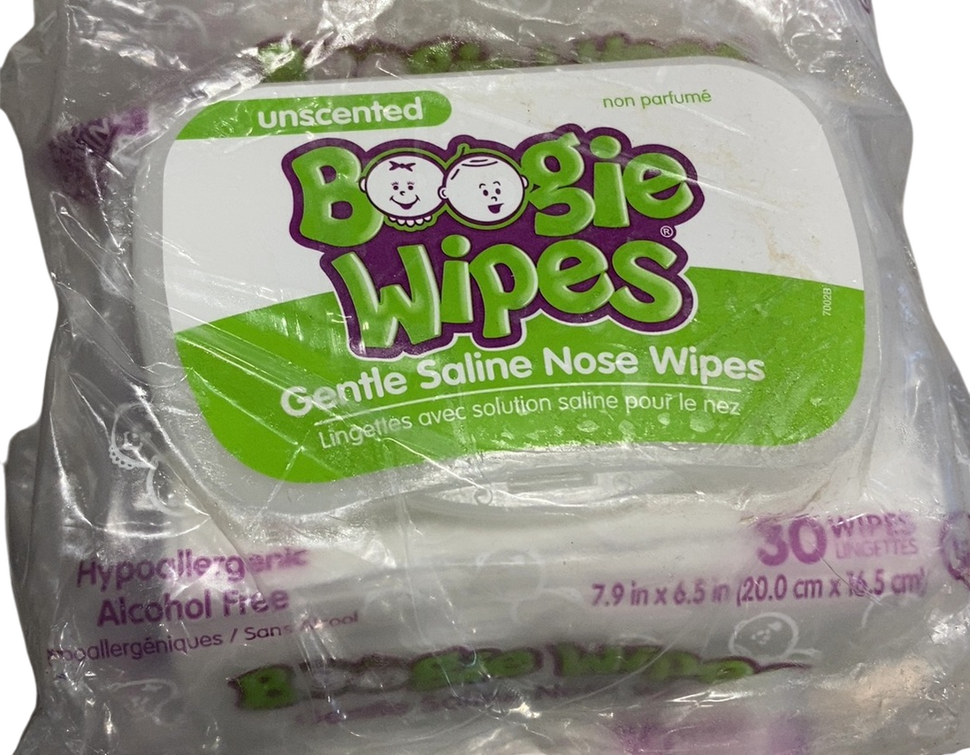 Boogie Wipes Gentle Saline Nose Wipes, 30 Count, 6 Pack, Unscented ...