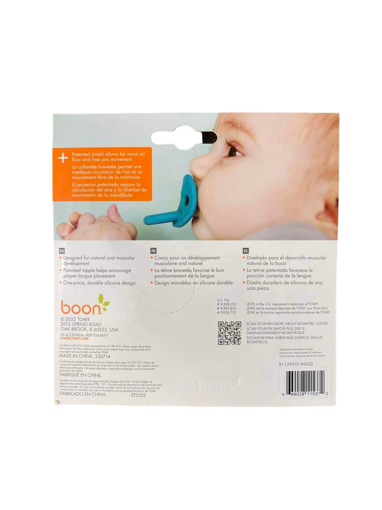 Boon Jewl Silicone Orthodontic Pacifier 4Pack, Neutral