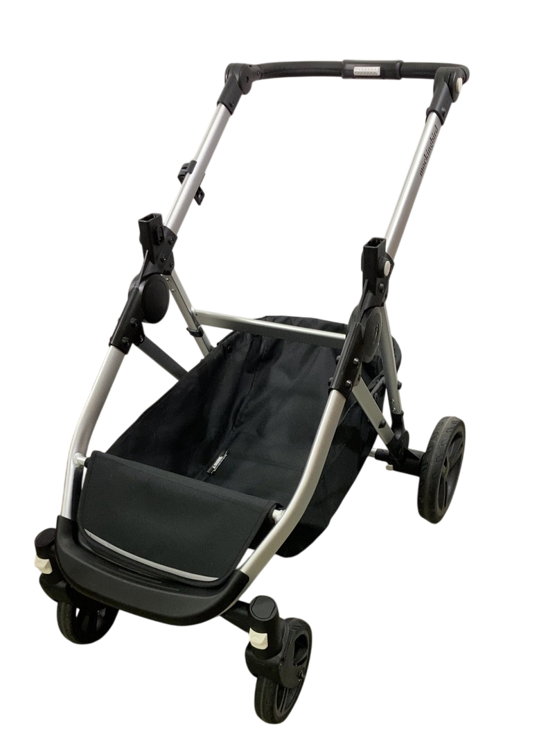 Mockingbird 2.0 Single to Double Stroller Frame, 2024, Silver With Bla ...
