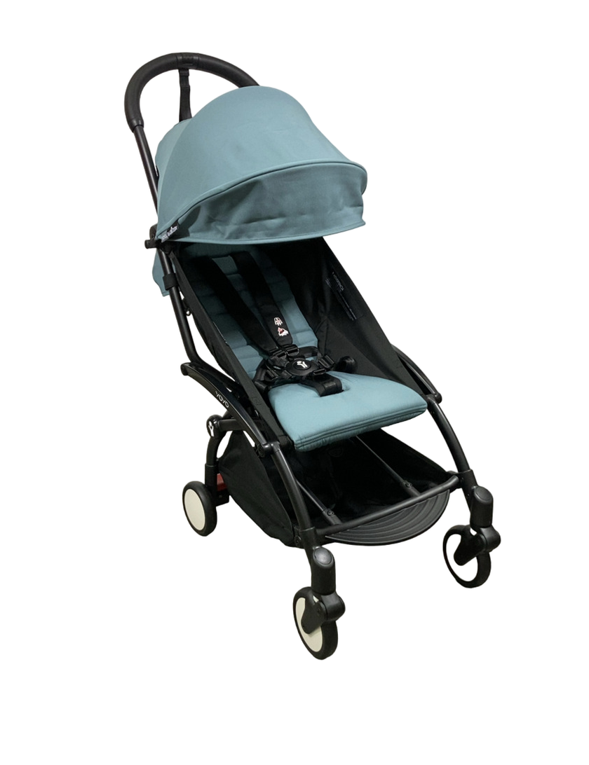 Babyzen YOYO2 Complete Stroller, 2023, Black with Aqua — GoodBuy Gear