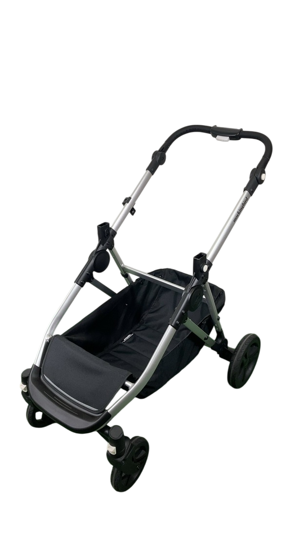 Mockingbird 2.0 Single to Double Stroller Frame, 2024, Silver With Bla ...