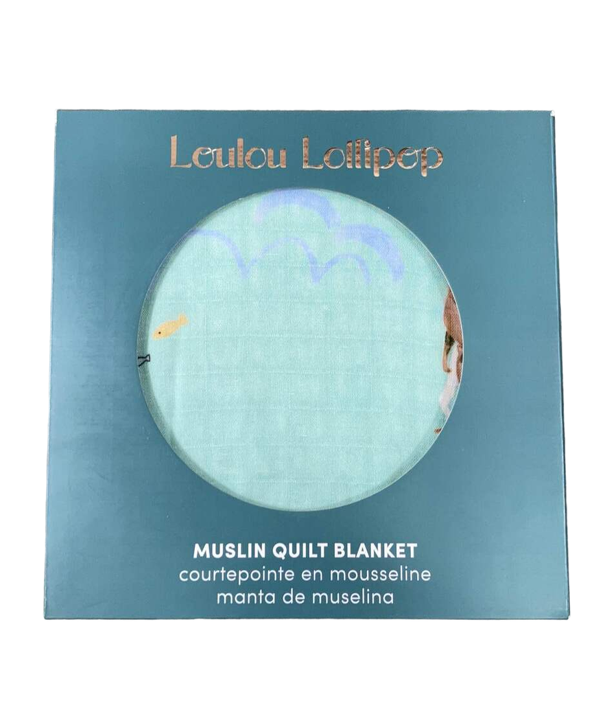 LouLou Lollipop Muslin Baby Quilt, World Map