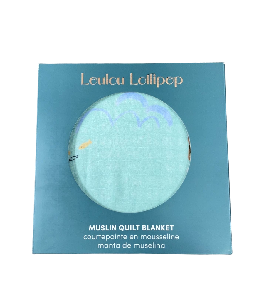 LouLou Lollipop Muslin Baby Quilt, World Map