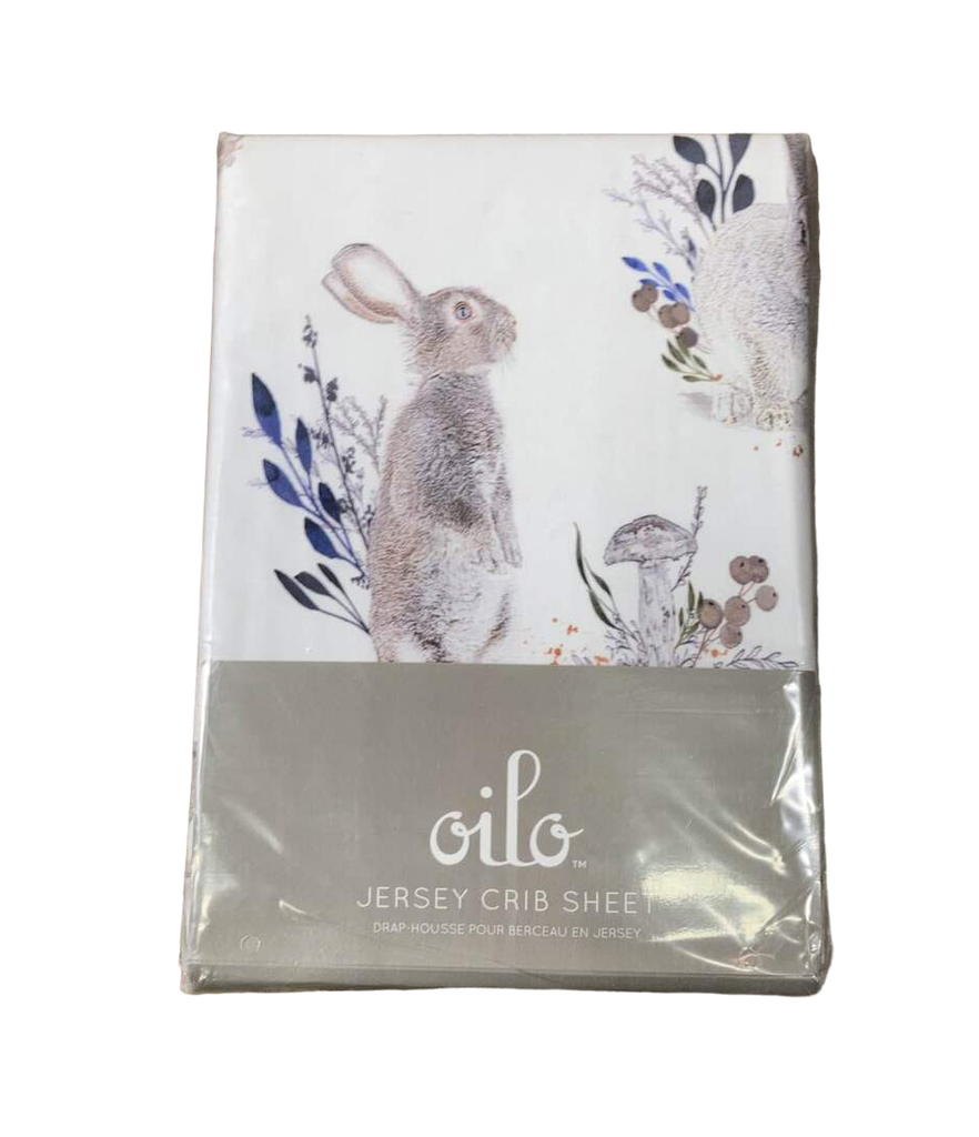 Oilo Studios Jersey Crib Sheet, Cottontail