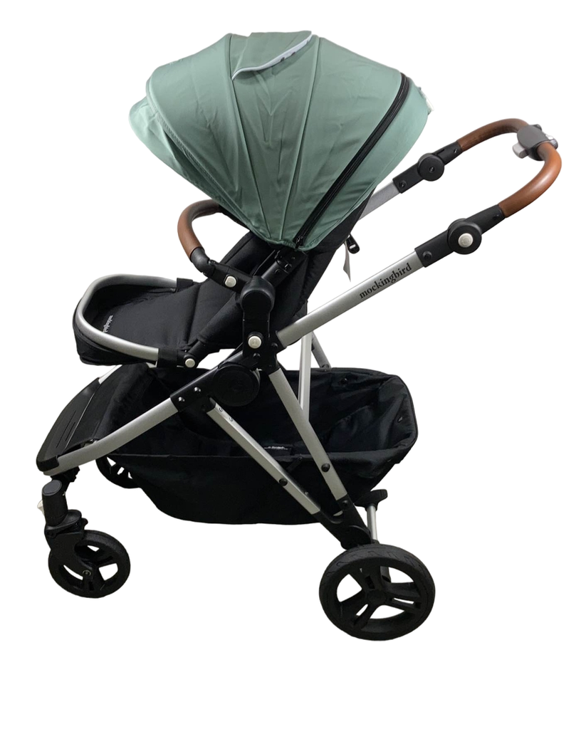 Mockingbird Single to Double 2.0 Stroller, Silver with Penny Leather,