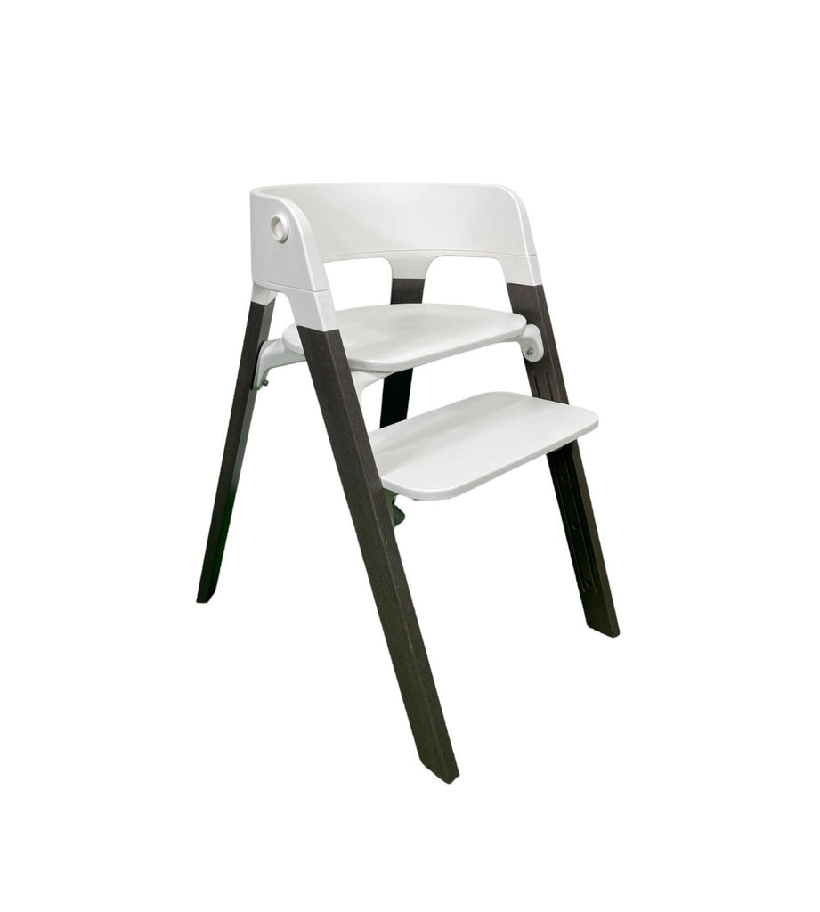 Stokke Steps High Chair, White Seat Hazy Grey Legs