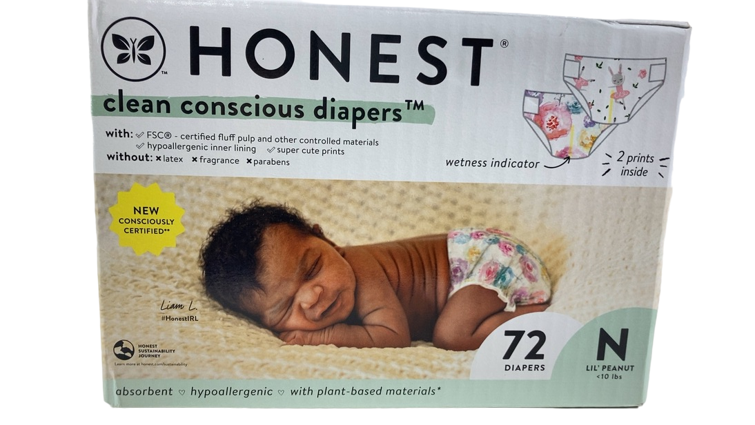 Honest Company Clean Conscious Diapers Pack, 72 Count, N, Tutu Cute ...