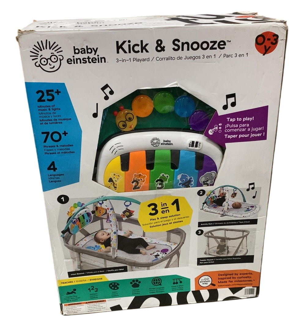 Baby Einstein Kick & Snooze 3-in-1 Foldable Playard, Grey — GoodBuy Gear