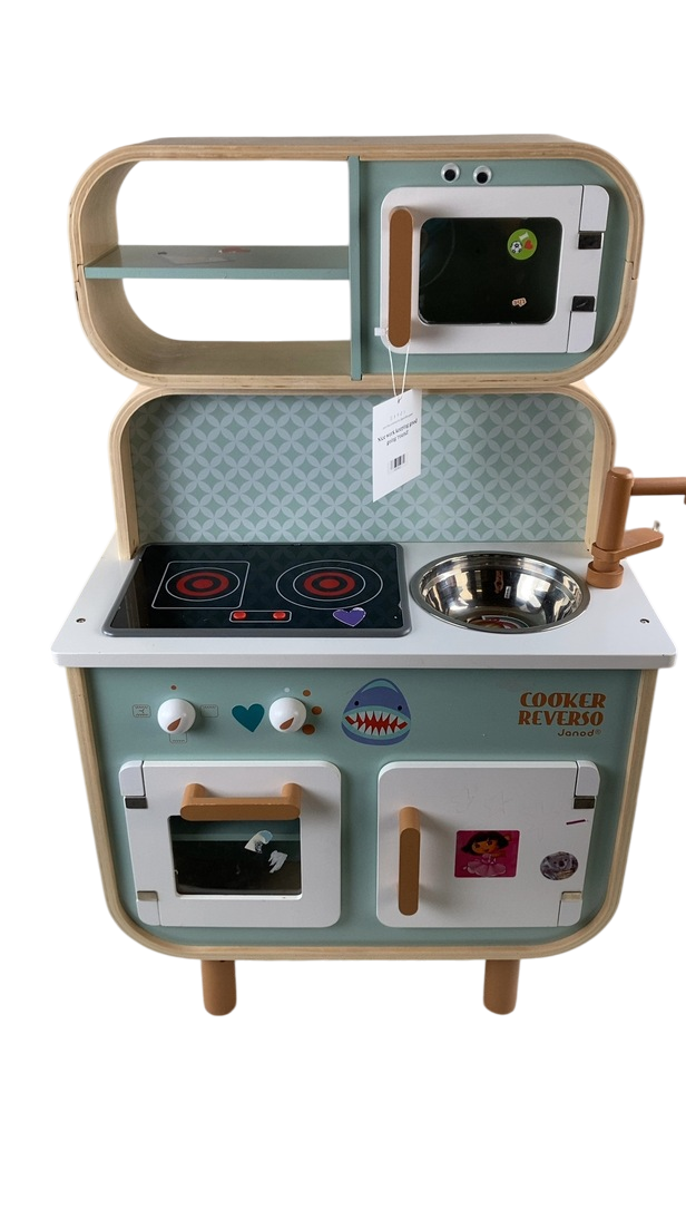 Janod Big Cooker Reverso Retro Wooden Kitchen, Mint — GoodBuy Gear
