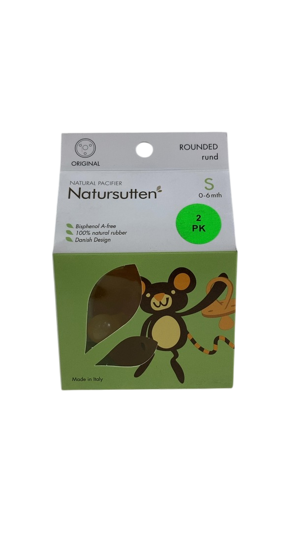 Natursutten Natural Rubber Original Pacifier 2 Pack, Round, Small (0-6 ...