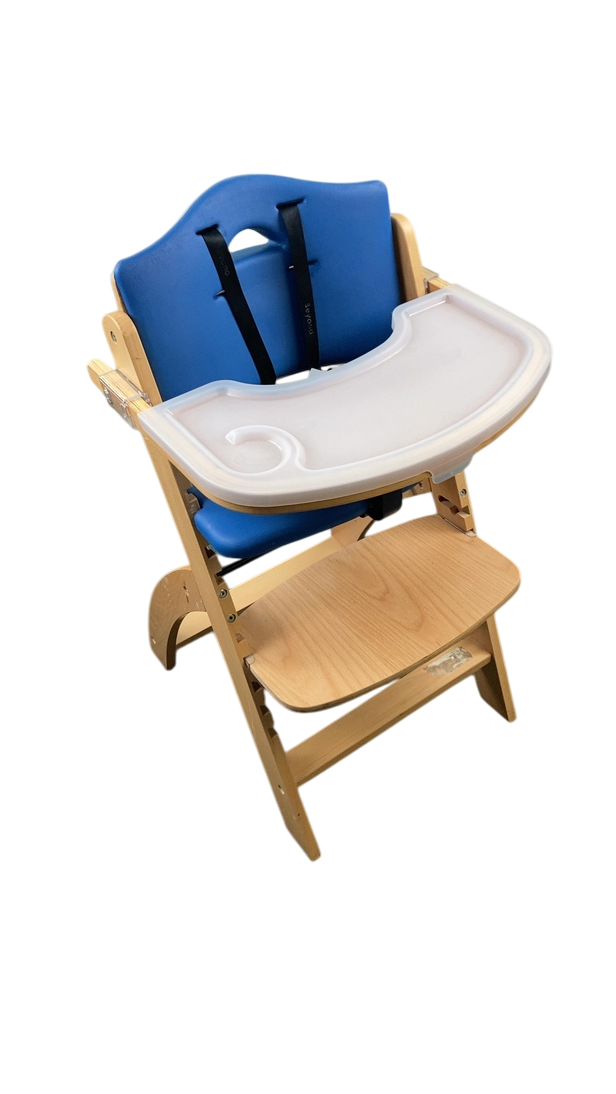 Abiie Beyond Junior Y Wooden High Chair, Natural/Blueberry — GoodBuy Gear