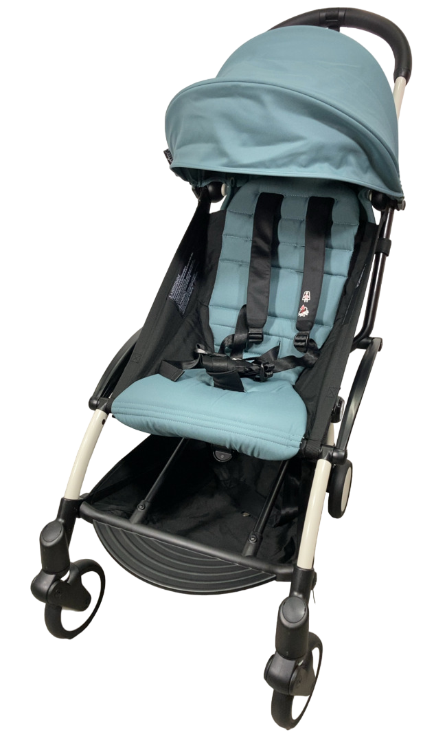 Babyzen YOYO2 Complete Stroller, 2023, White with Aqua — GoodBuy Gear